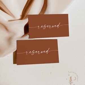 Wedding Reserved Cards, Minimalist, Terracotta Sign, Fall, Instant ...