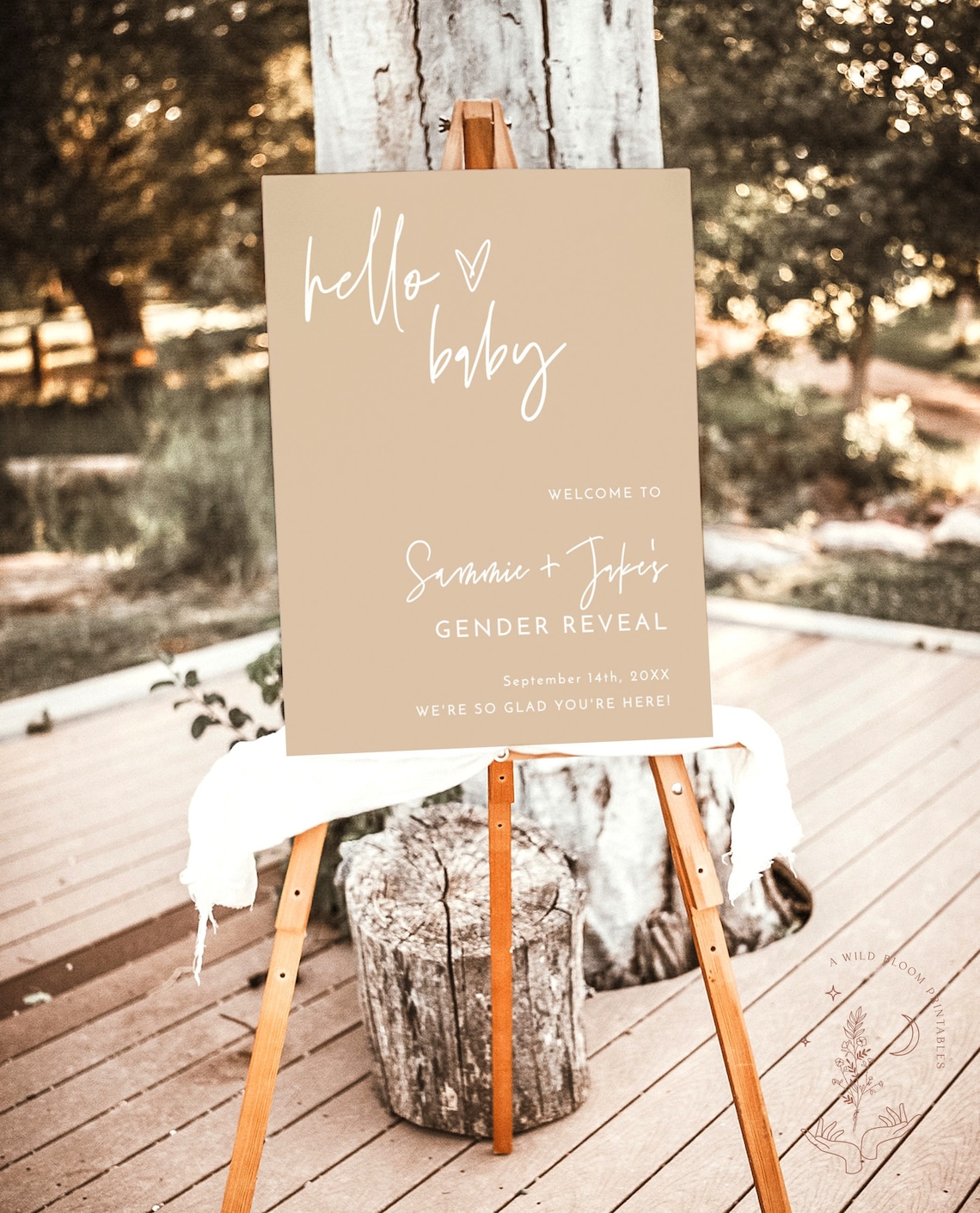 Modern Gender Reveal Welcome Sign Beige Gender Reveal Poster - Etsy