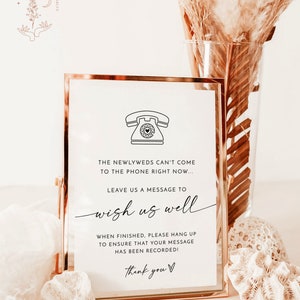 Telephone Guestbook Sign Template, Audio Guestbook Sign, Modern ...