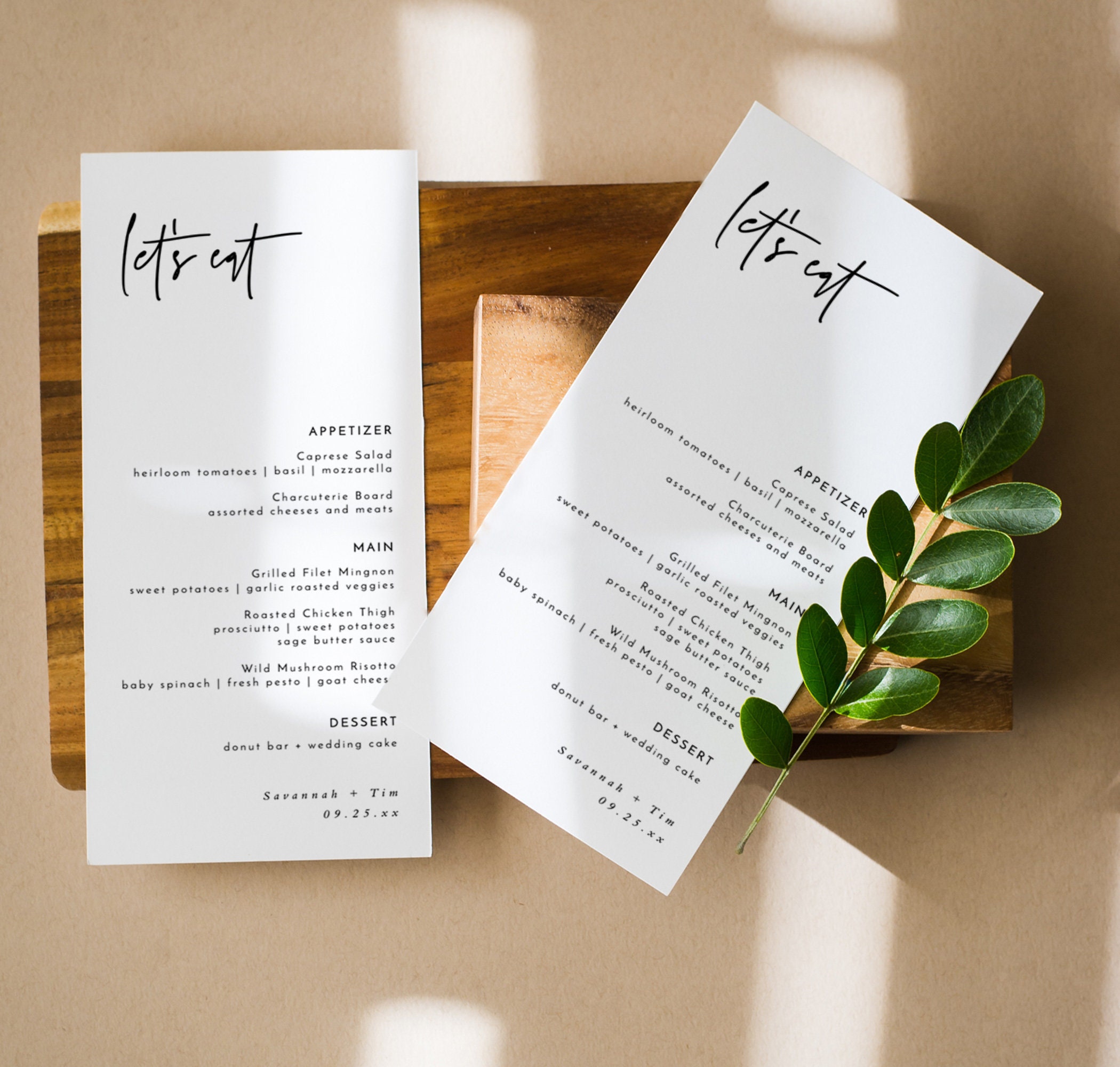 Minimal Wedding Menu Template Modern Wedding Menu | Etsy