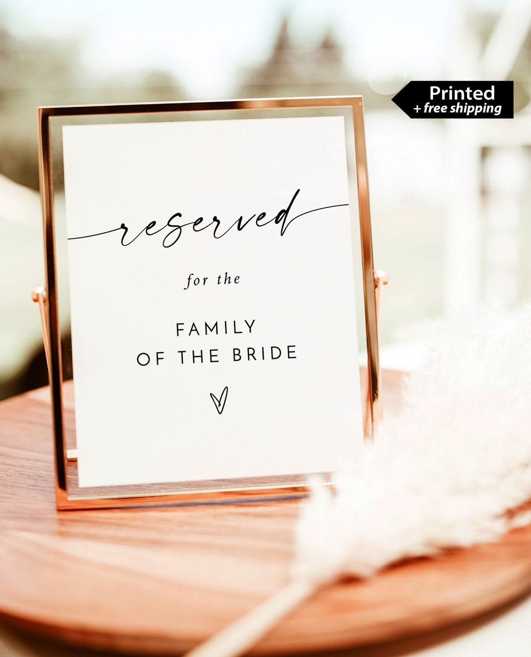 Printed Shipped Reserved for Family Wedding Sign, Wedding Reserved Sign ...