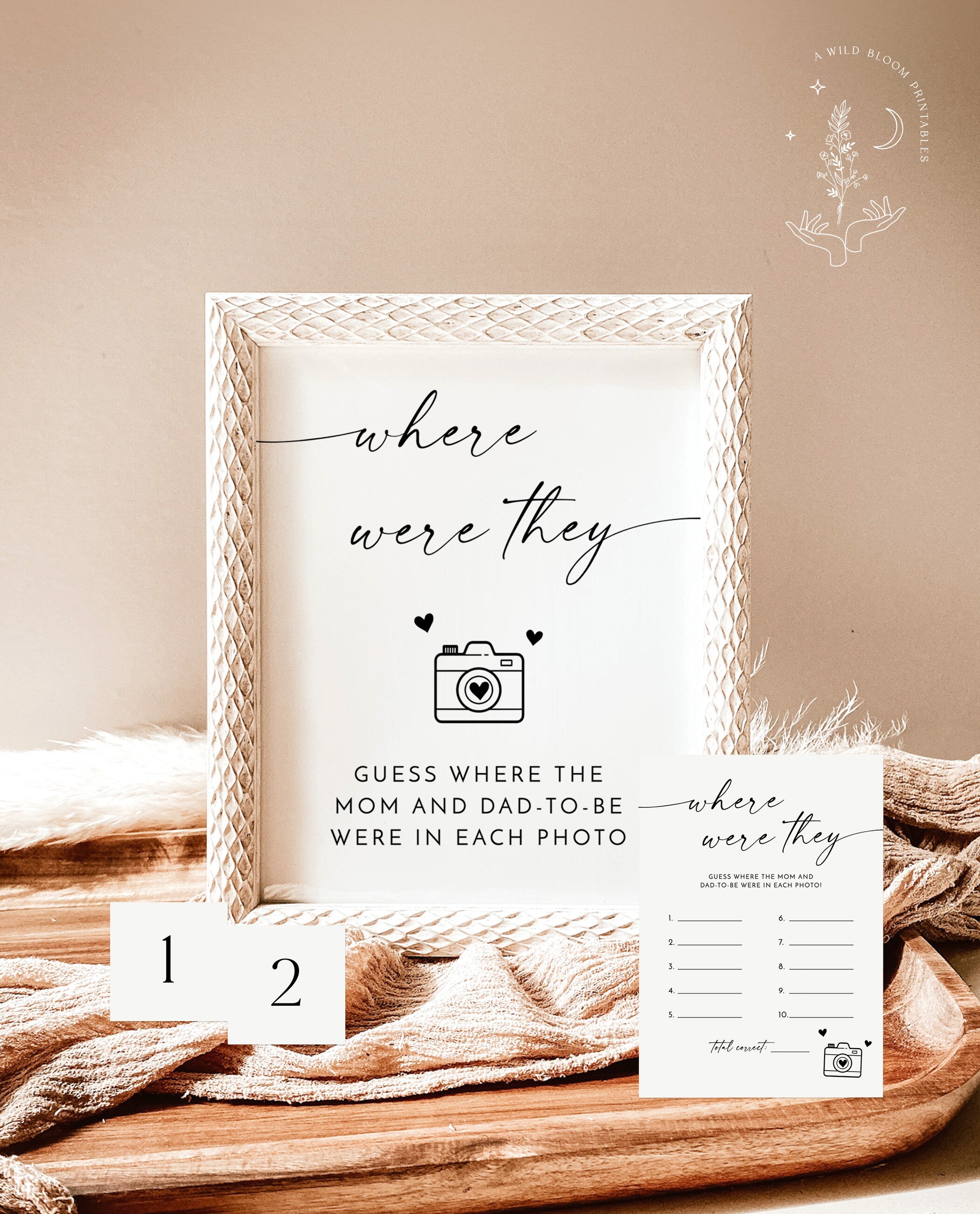 Where Were They Baby Shower Game Modern Minimalist Baby - Etsy