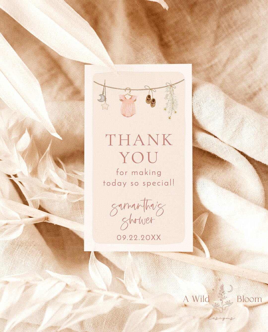 Baby Shower Thank You Tags, Boho Thank You Tags, Thank You Favor Tags ...