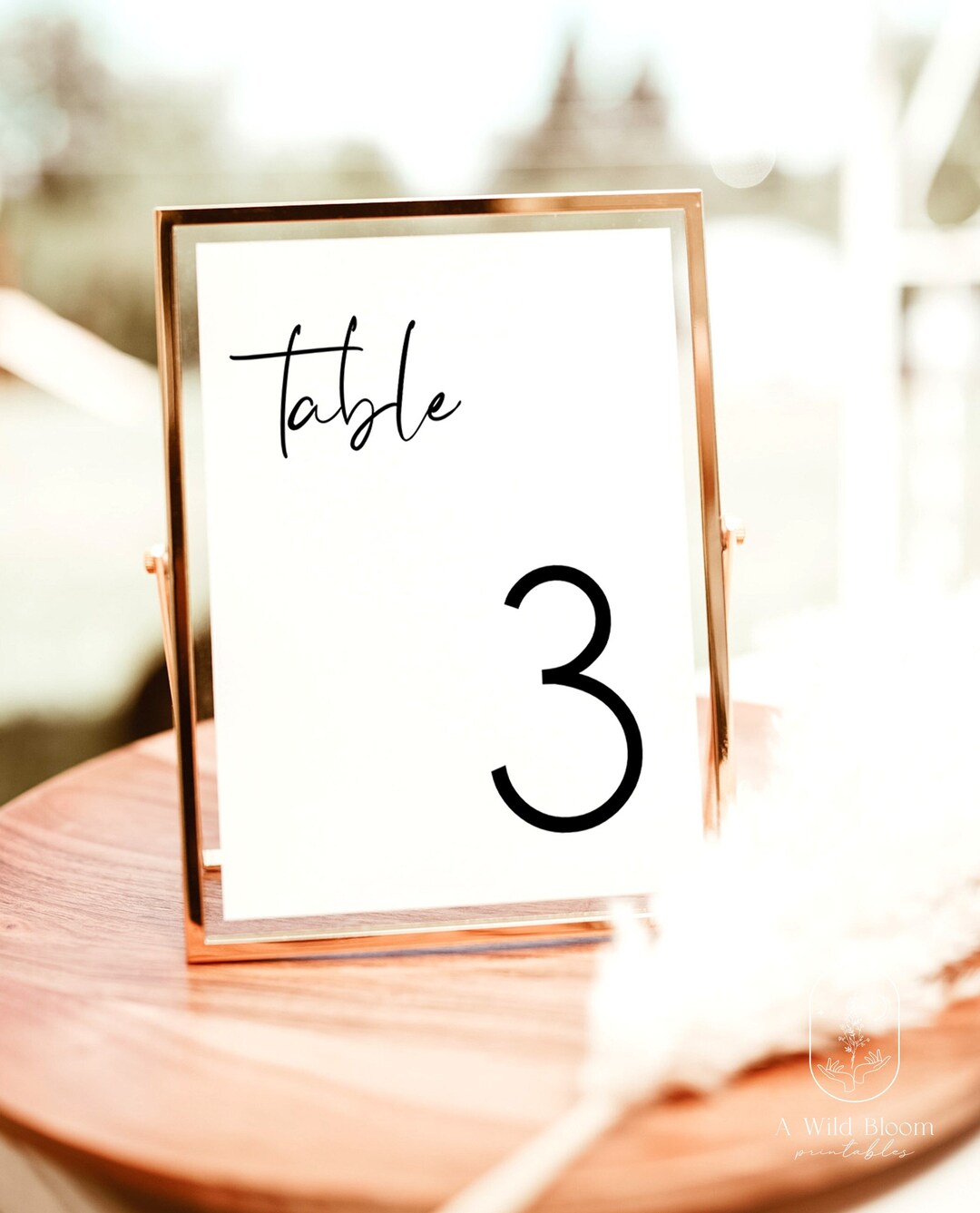 Modern Minimalist Wedding Table Number Template, Minimal Wedding ...