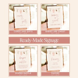 Boho Baby Shower Bundle, Girl Baby Shower Bundle, Pink Girl Baby Shower ...