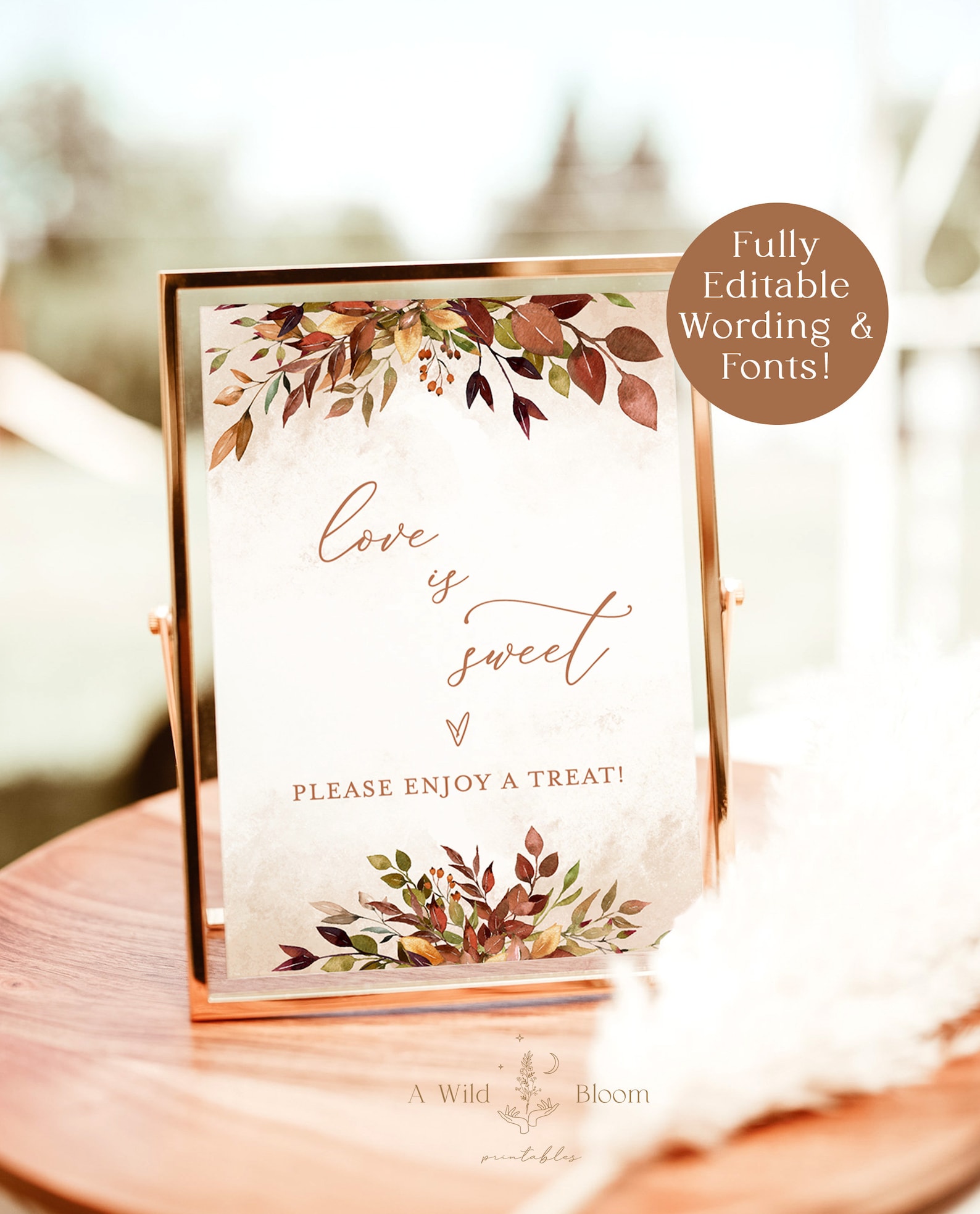 Rustic Fall Wedding Sign Template Autumn Wedding Custom Sign - Etsy