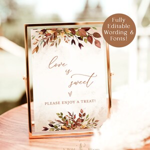 Rustic Fall Wedding Sign Template, Autumn Wedding Custom Sign, Rust ...