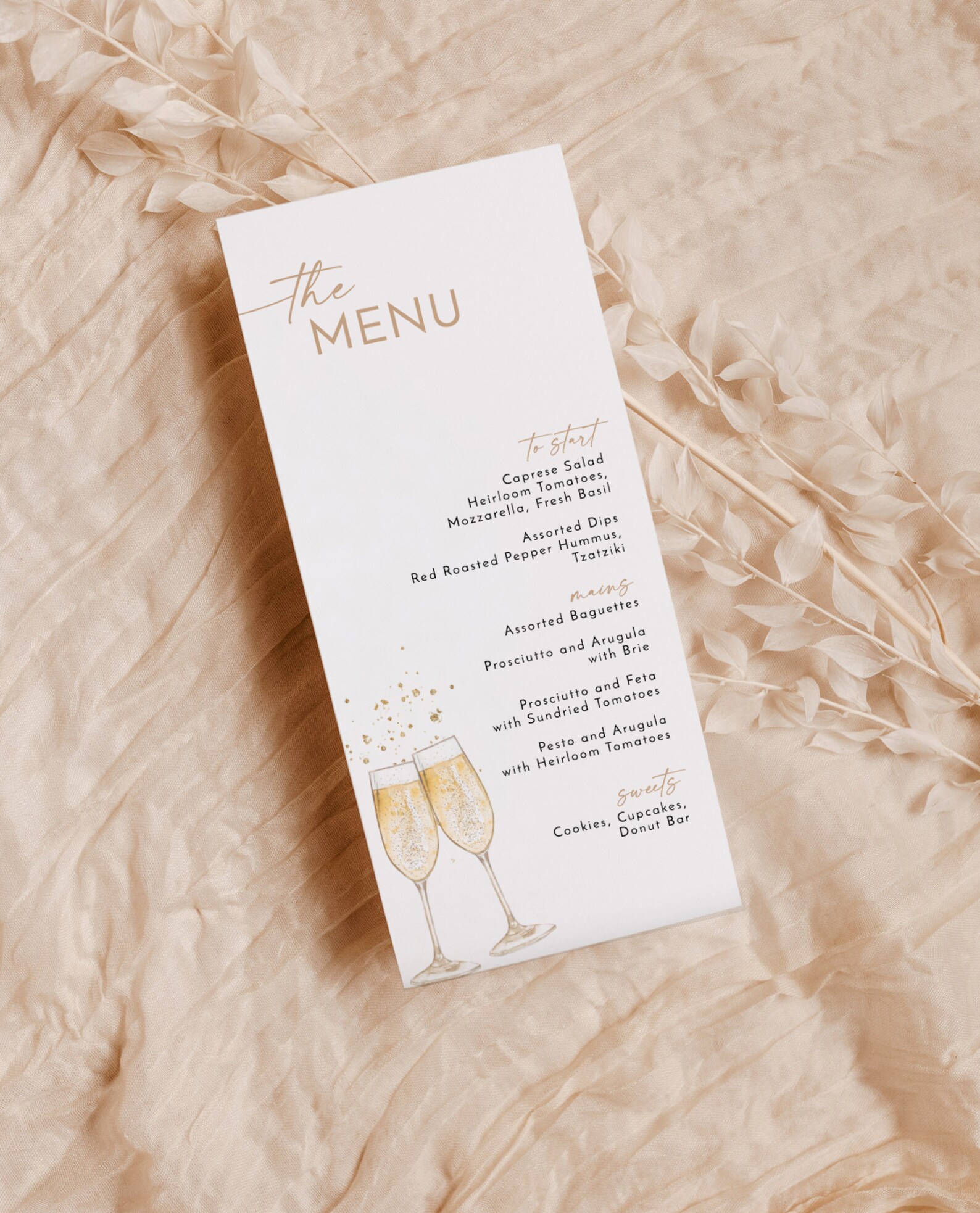 Brunch and Bubbly Bridal Shower Menu Template, Baby Food, Instant ...