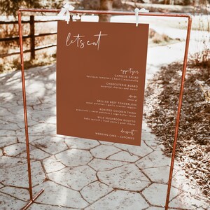 Modern Minimalist Dinner Menu Sign, Terracotta Food Menu Template ...