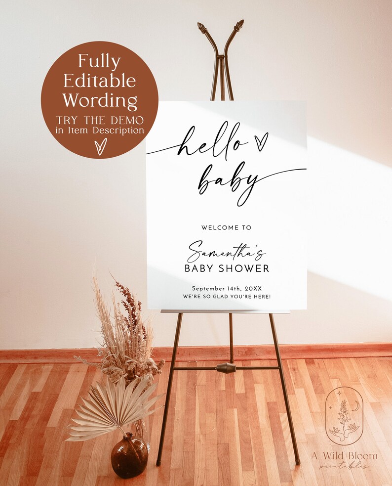 Boho Baby Shower Welcome Sign Neutral Shower Welcome Sign - Etsy