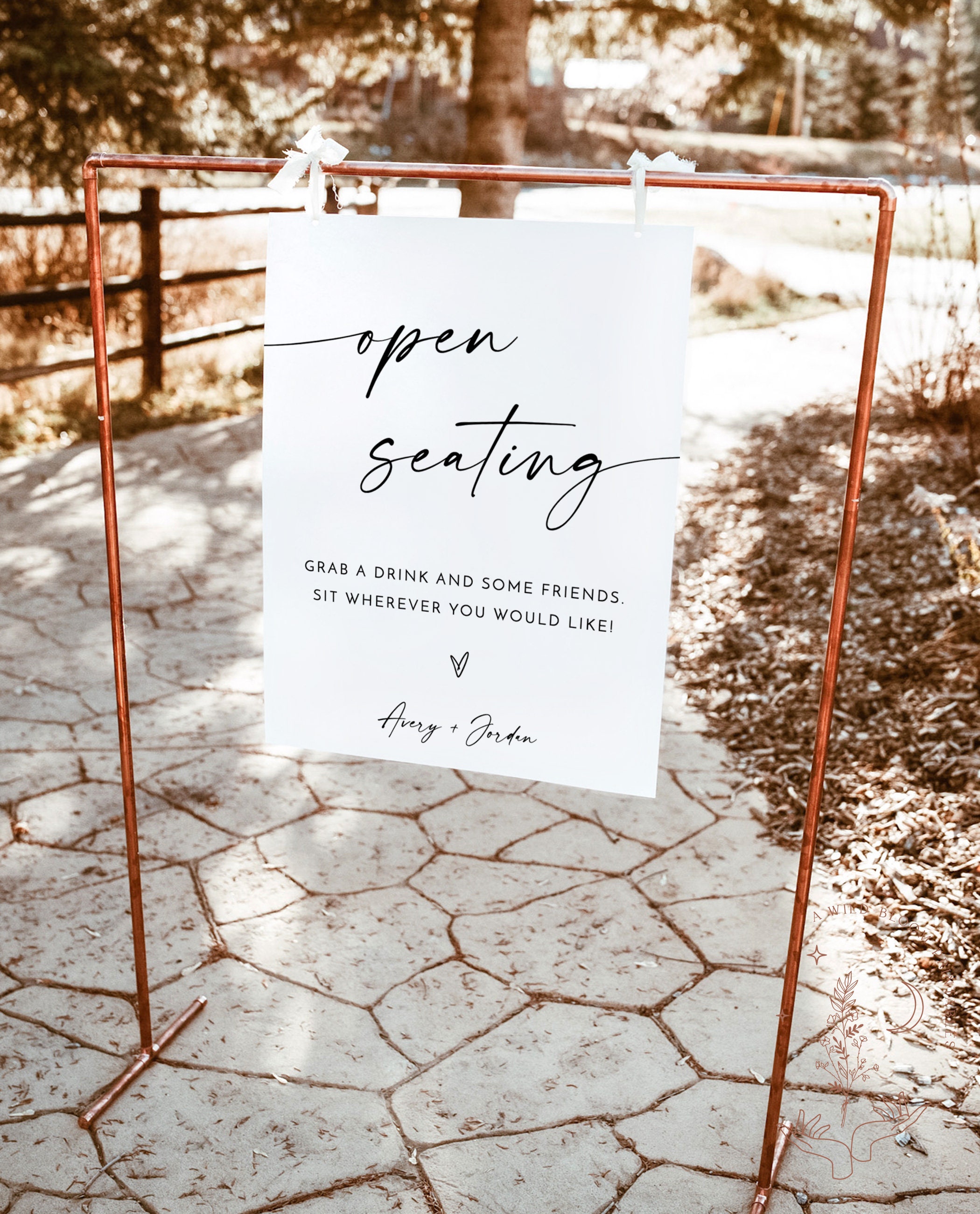 Open Seating Sign Template Modern Wedding Signage Sit - Etsy