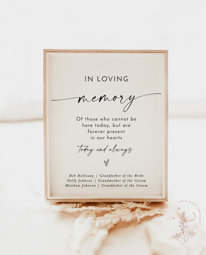 In Loving Memory Wedding Sign Forever in Our Hearts Sign - Etsy