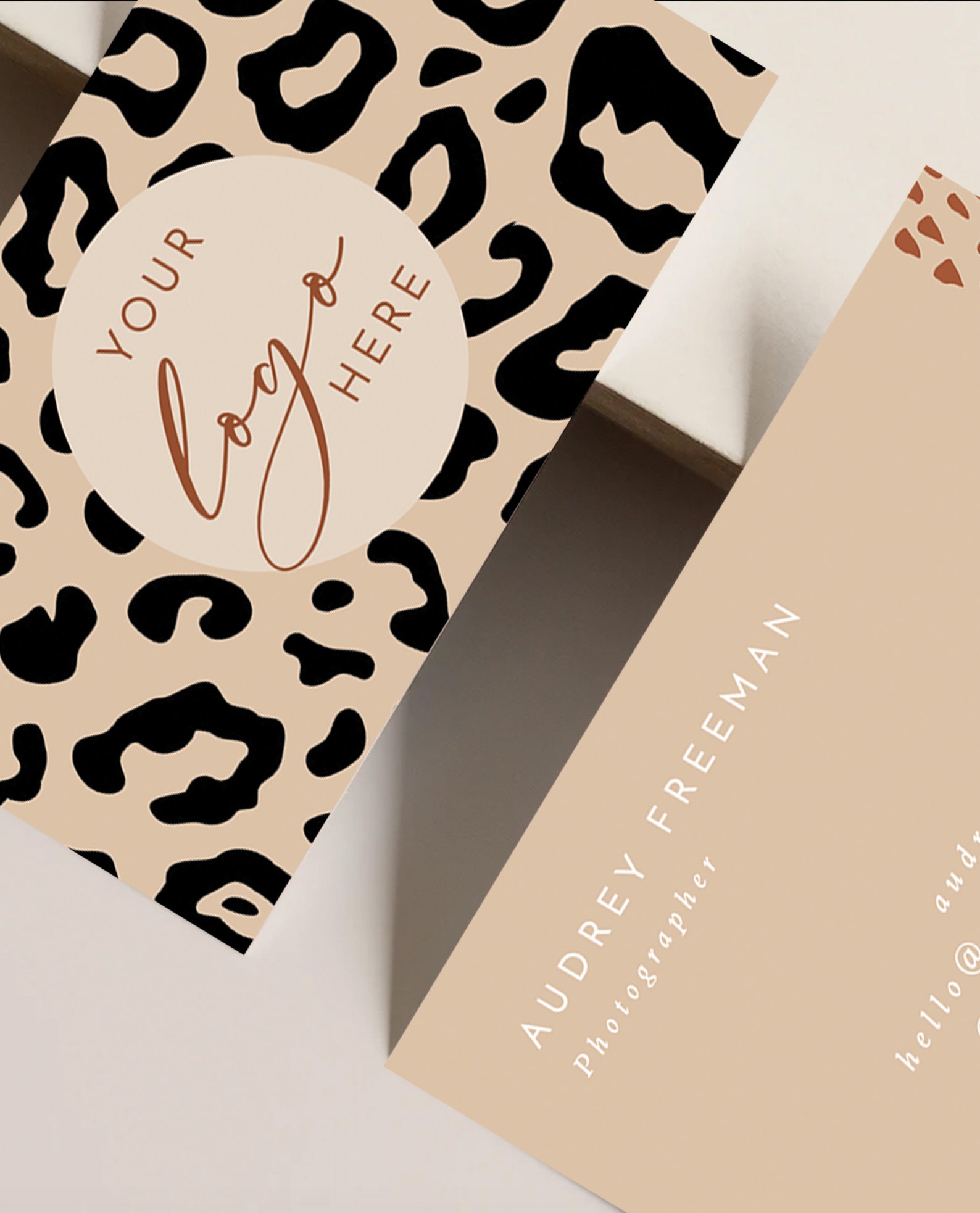 Leopard Print Small Business Card, Boutique Business Card Template ...