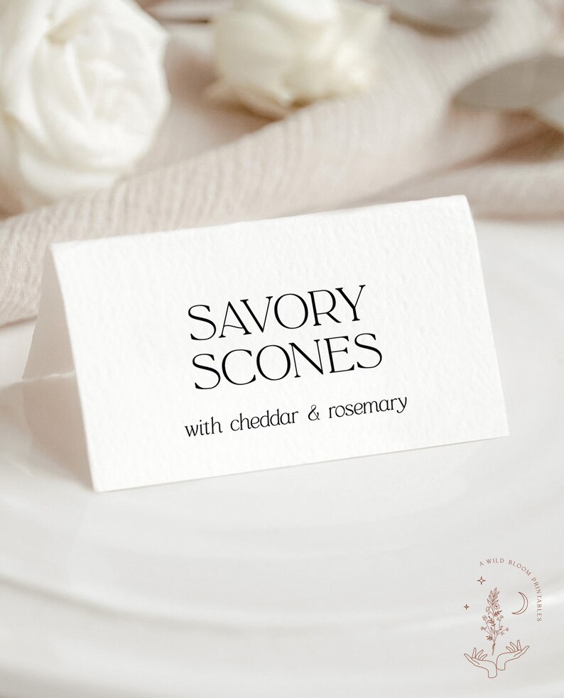 Modern Buffet Card Template, Buffet Cards, Minimalist Wedding Buffet ...