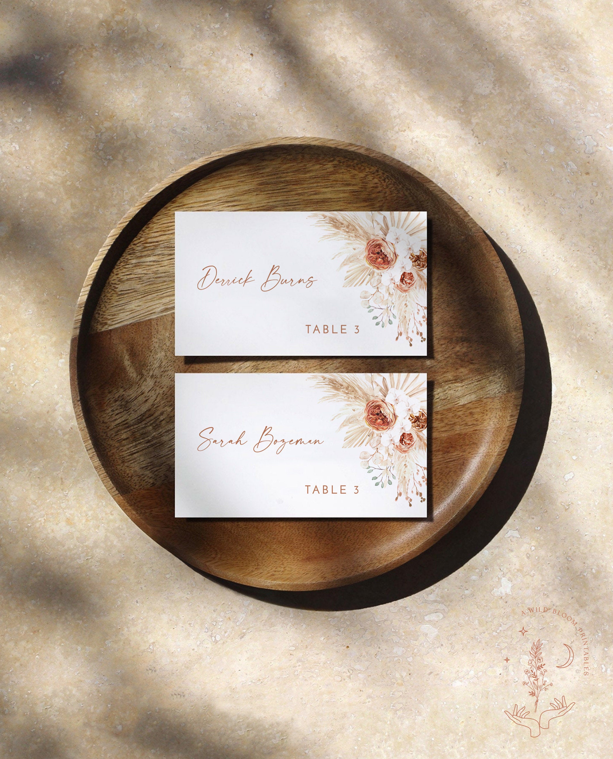 Modern Place Card Template Minimalist Place Cards Desert - Etsy