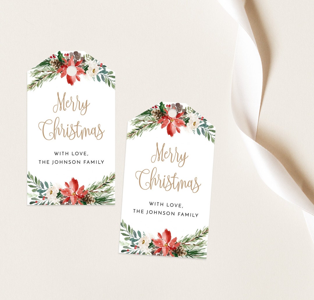 Winter Favor Tag Template Holiday Tags Christmas Baby - Etsy