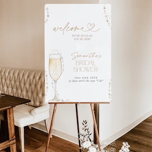 Pearls and Prosecco Welcome Sign, Bridal Brunch Shower Welcome Sign ...