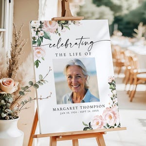 PRINTED + SHIPPED | Funeral Memorial Sign | Celebration Life Loving ...