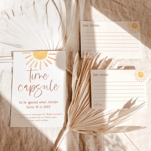 Sunshine Time Capsule Sign, First Birthday Time Capsule, Boho Sun First ...