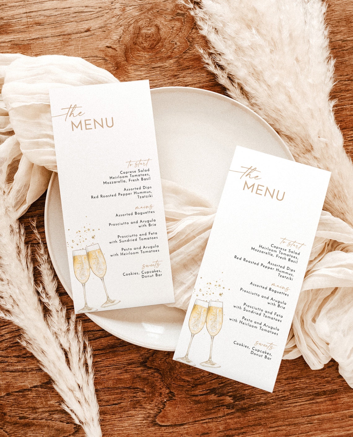 Brunch and Bubbly Bridal Shower Menu Template, Baby Food, Instant ...