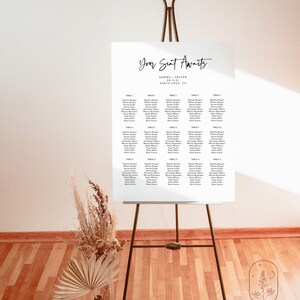 Modern Seating Chart Sign Template, Minimalist Seating Arrangement ...