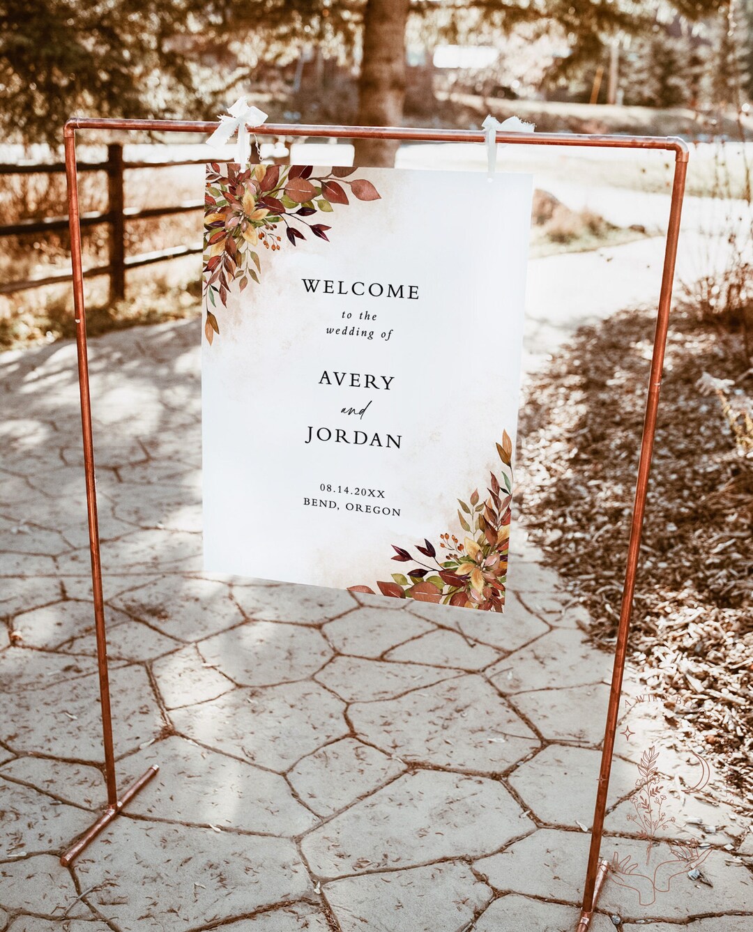 Fall Wedding Welcome Sign, Terracotta Wedding Welcome Poster, Autumn ...