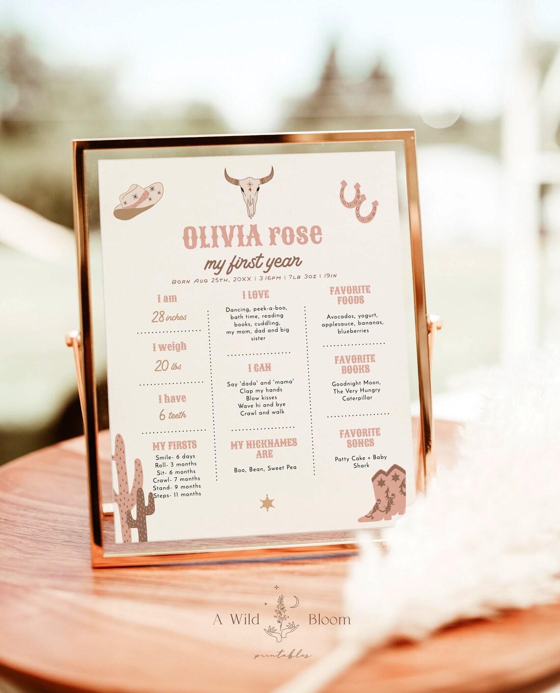 First Rodeo 1st Birthday Milestone Sign Wild West Birthday - Etsy