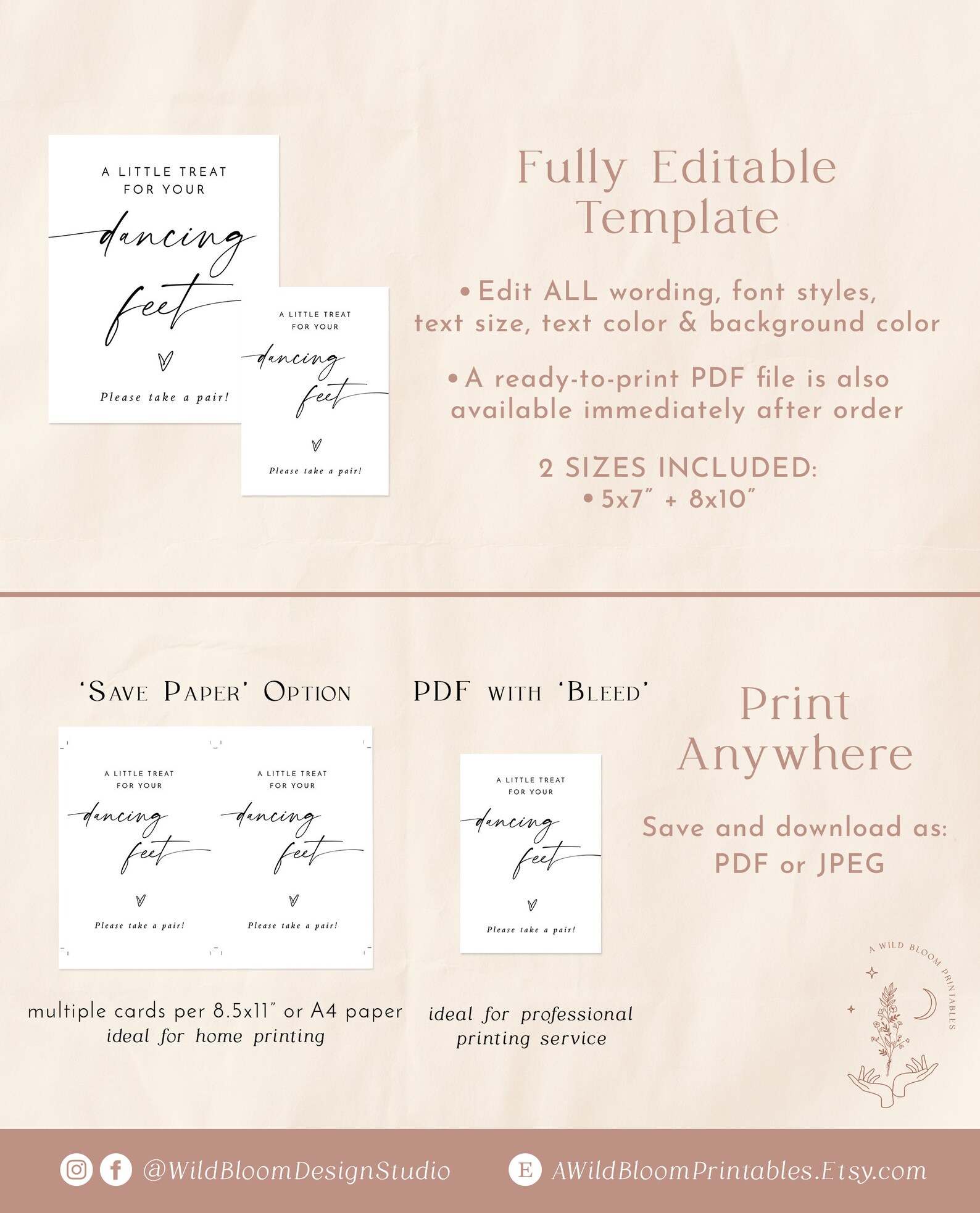 Flip Flop Sign Minimalist Wedding Dancing Feet Sign A - Etsy