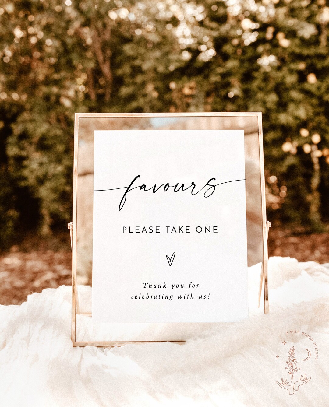 Minimalist Favours Sign Template, Modern Wedding Favours Sign, Wedding ...