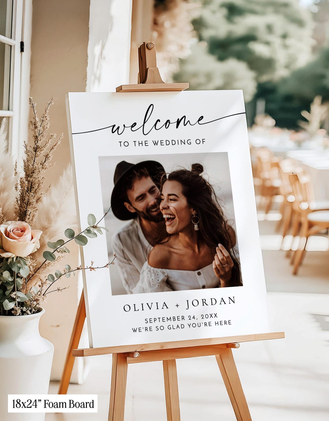 PRINTED + SHIPPED | Wedding Welcome Sign | Personalized Photo | Modern ...