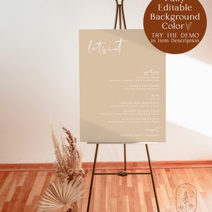 Modern Minimalist Dinner Menu Sign, Terracotta Food Menu Template ...