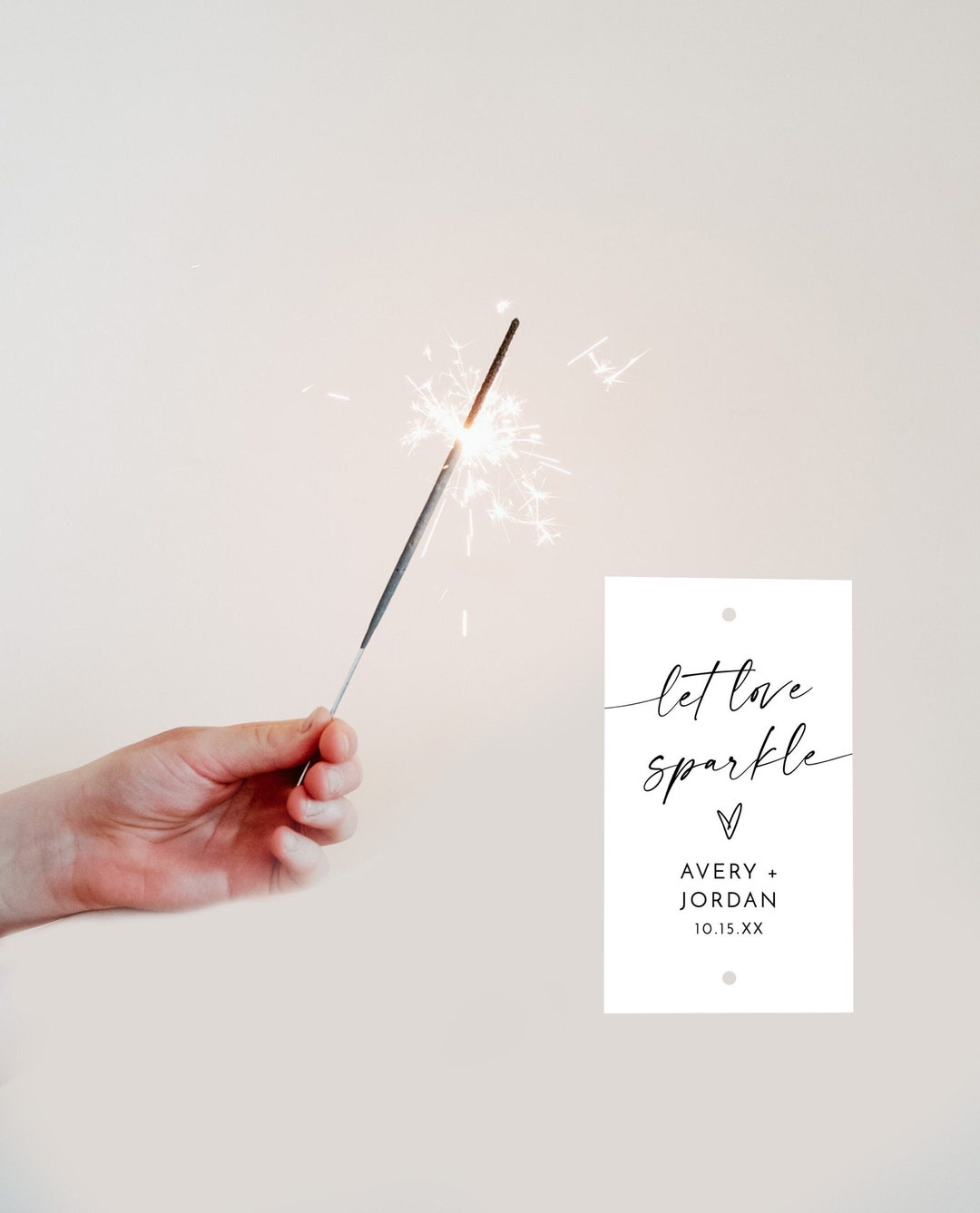 Sparkler Tag Template, Minimalist Send Off, Modern Wedding Tags ...