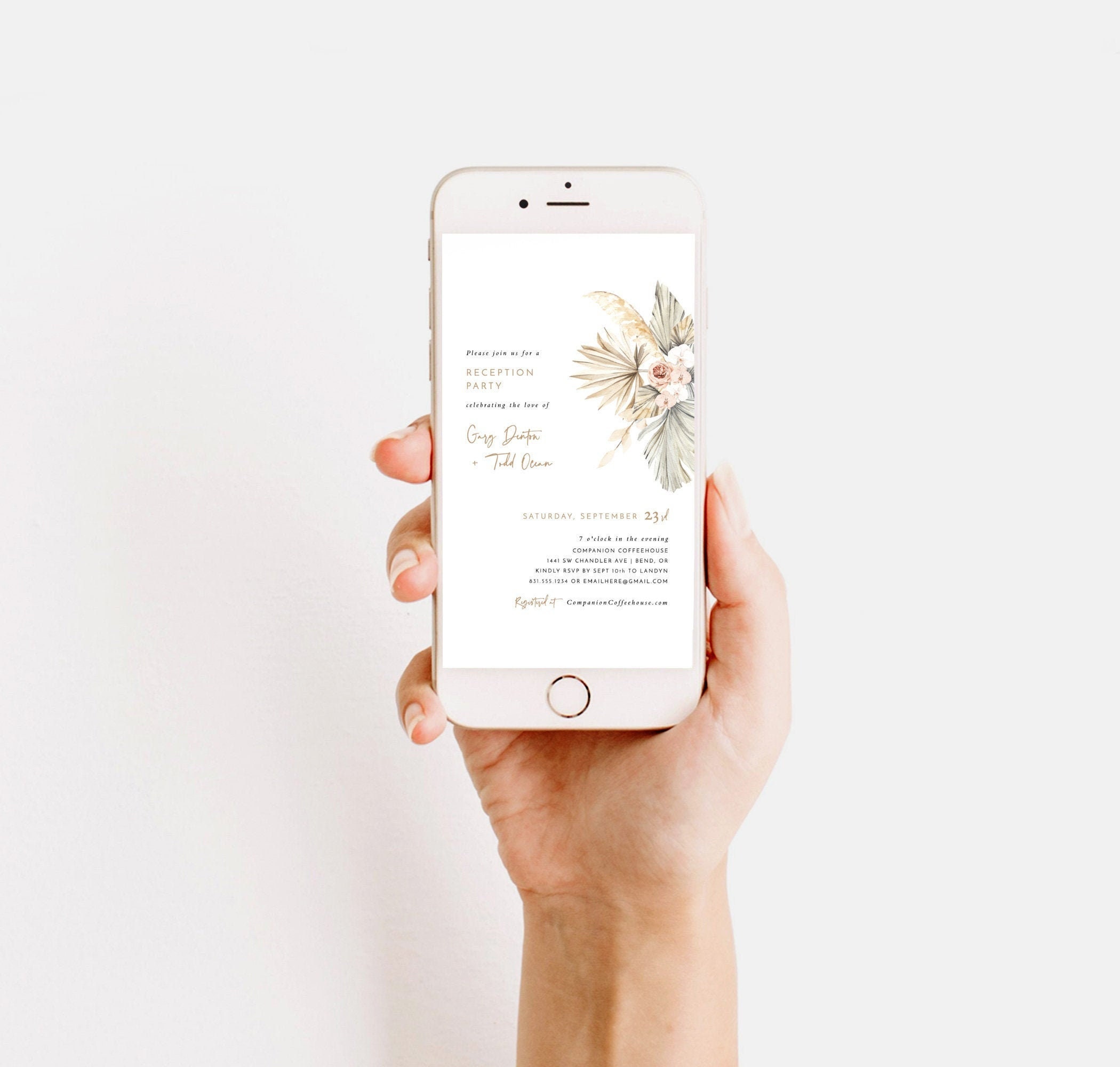 Boho Chic Reception Party Invitation Editable Template | Etsy