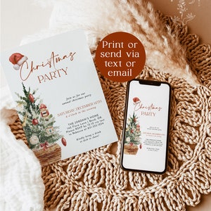 Christmas Party Invitation Template, Holiday Party Invite, Christmas ...