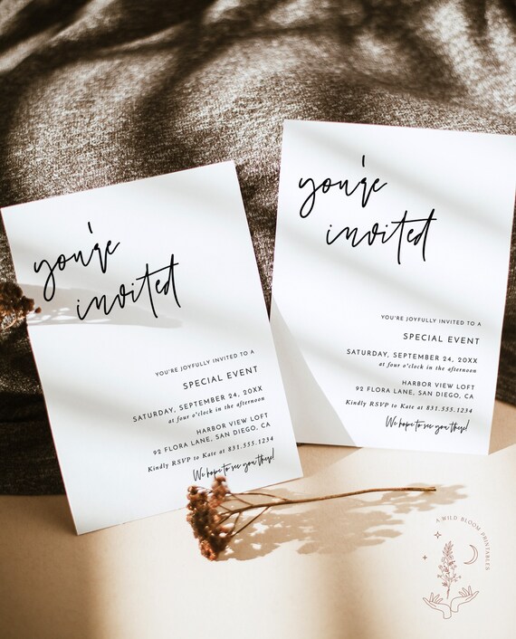 Modern Business Invitation Minimalist You're Invited - Etsy