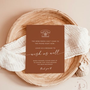 Telephone Guestbook Sign Template, Audio Guestbook Sign, Minimalist ...