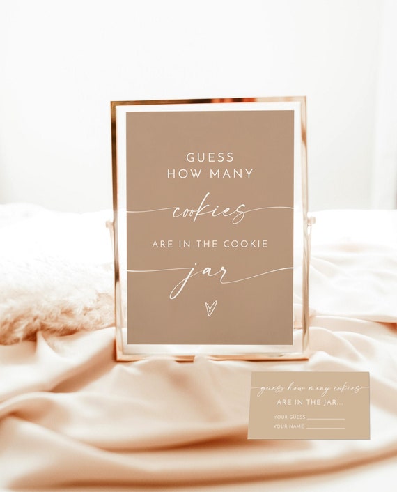Guess How Many Cookies Are in the Jar Game Gender Neutral - Etsy