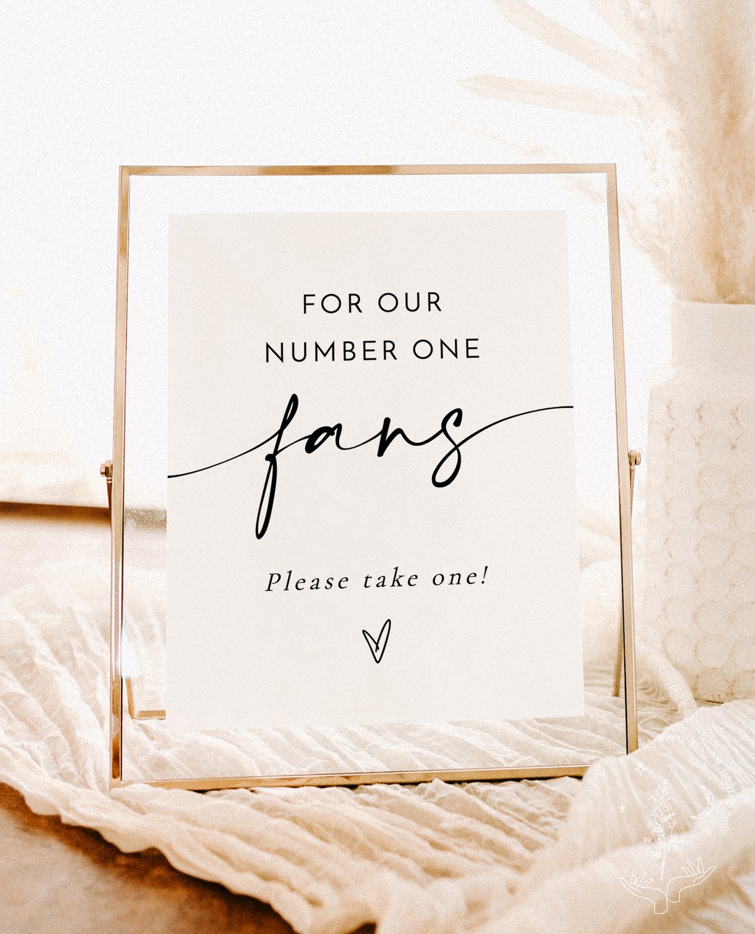 Wedding Fan Sign Template, for Our Number One Fans, Minimalist Wedding ...