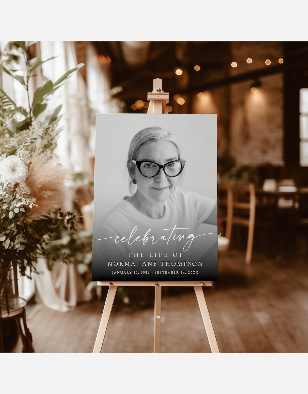 Funeral Memorial Sign Template, Celebration of Life, in Loving Memory ...