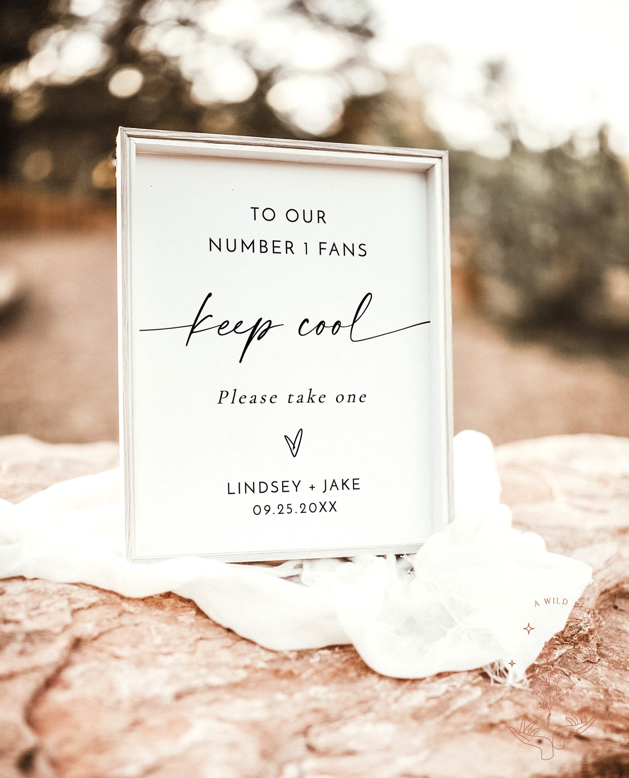 Minimalist Wedding Fan Signs, for Our Number One Fans, Wedding Fan Sign ...
