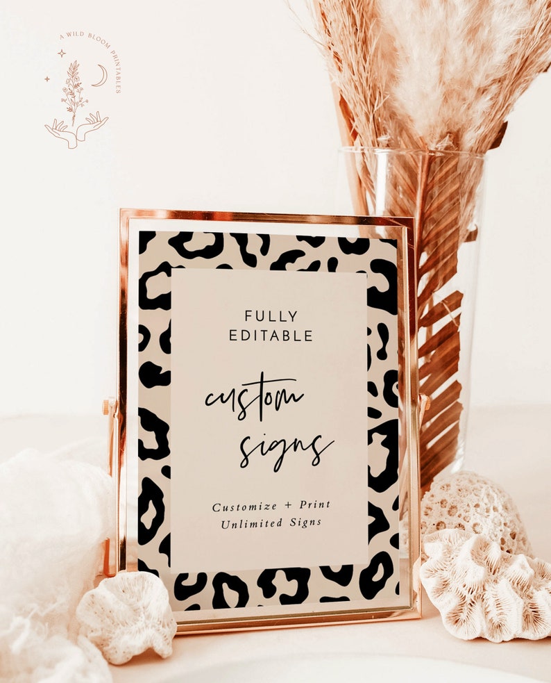 Leopard Print Customizable Signage Animal Print Custom Sign - Etsy