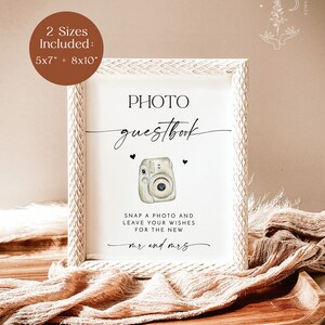Modern Wedding Photo Guestbook Sign, Minimalist, Guest Book, Printable ...