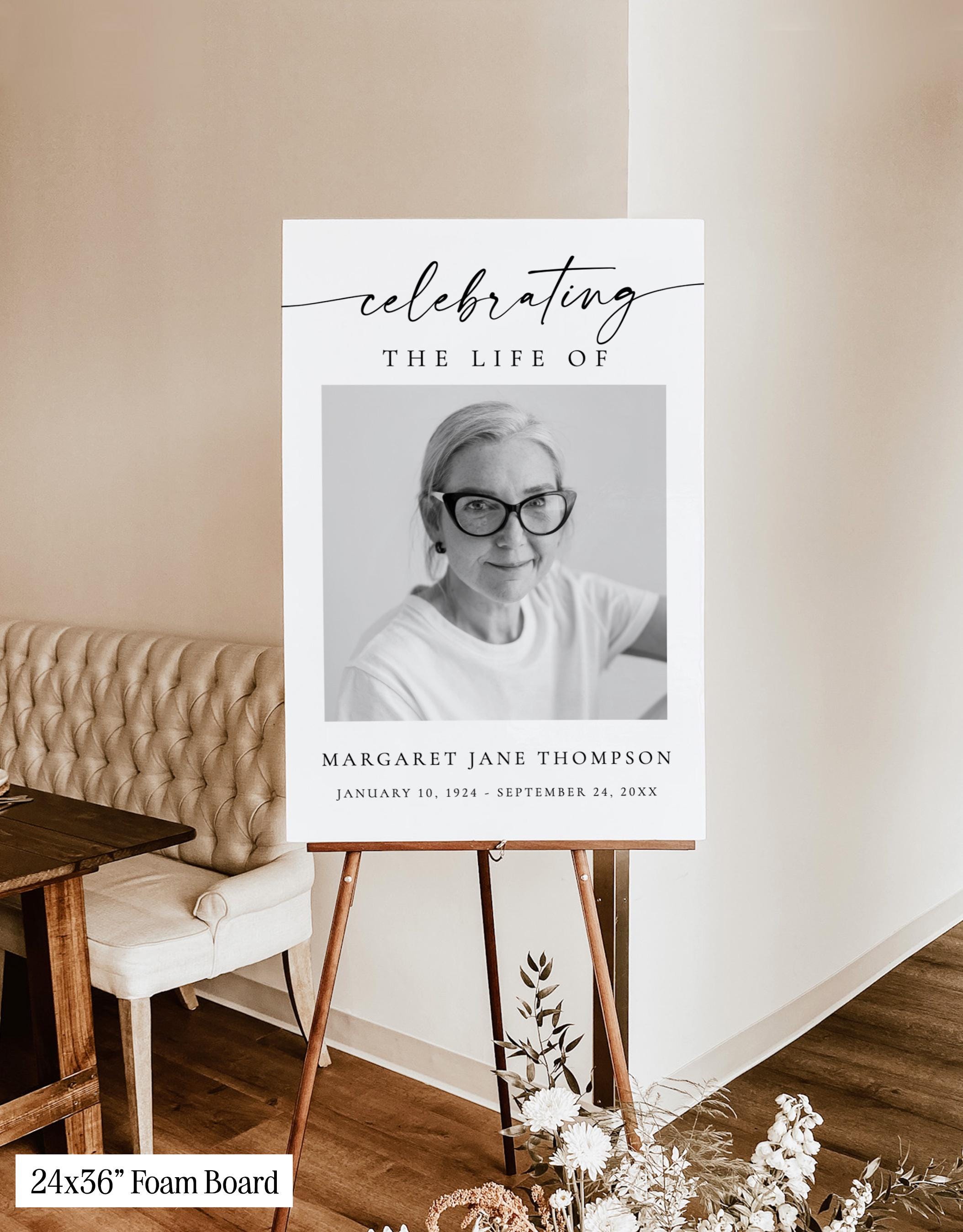 PRINTED + SHIPPED | Funeral Memorial Sign | Celebrating the Life of M9 ...