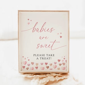Babies Are Sweet Sign Template, Valentines Baby Shower, Baby Shower ...