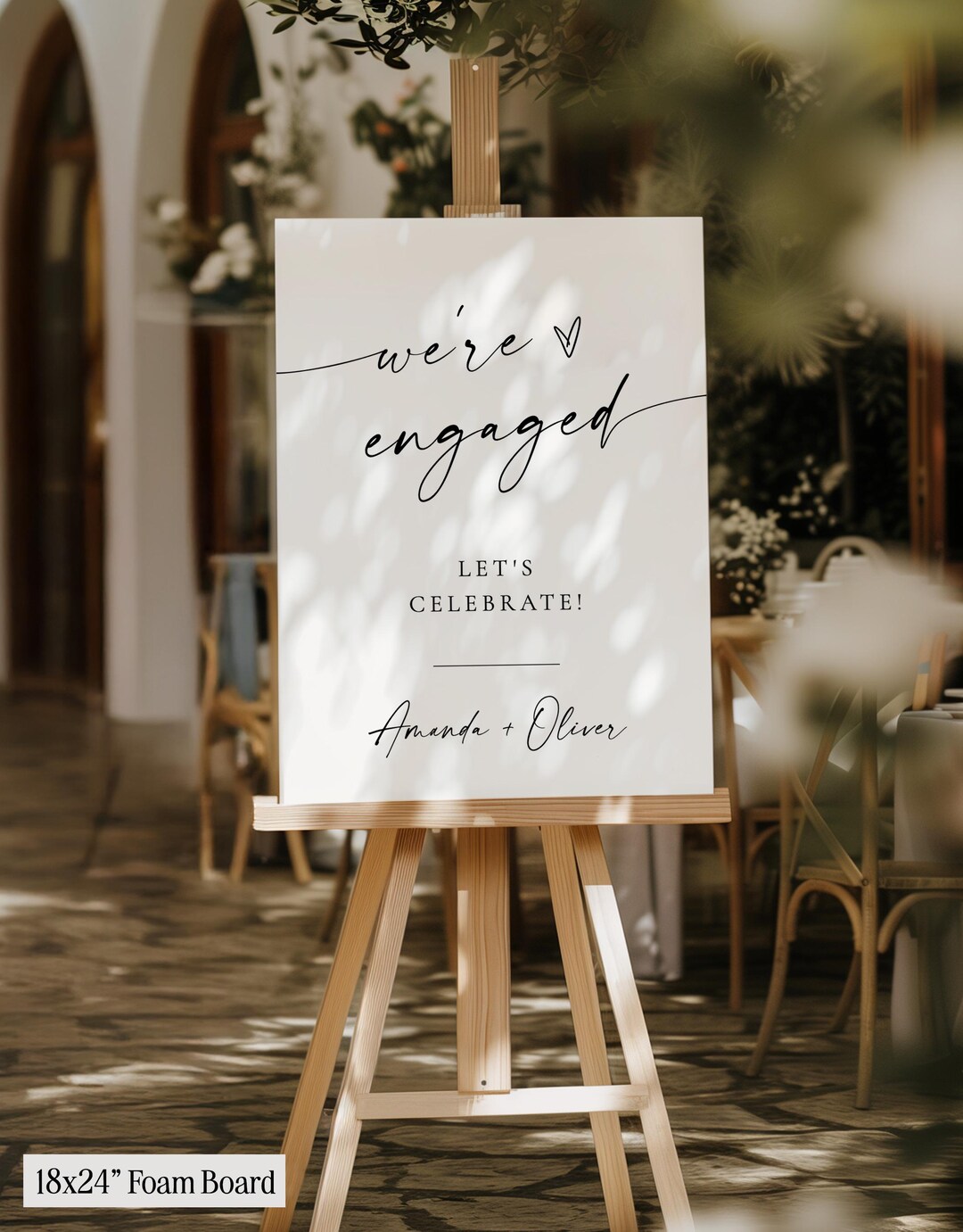 Printed + Shipped Engagement Party Welcome Sign, Minimalist Engagement ...