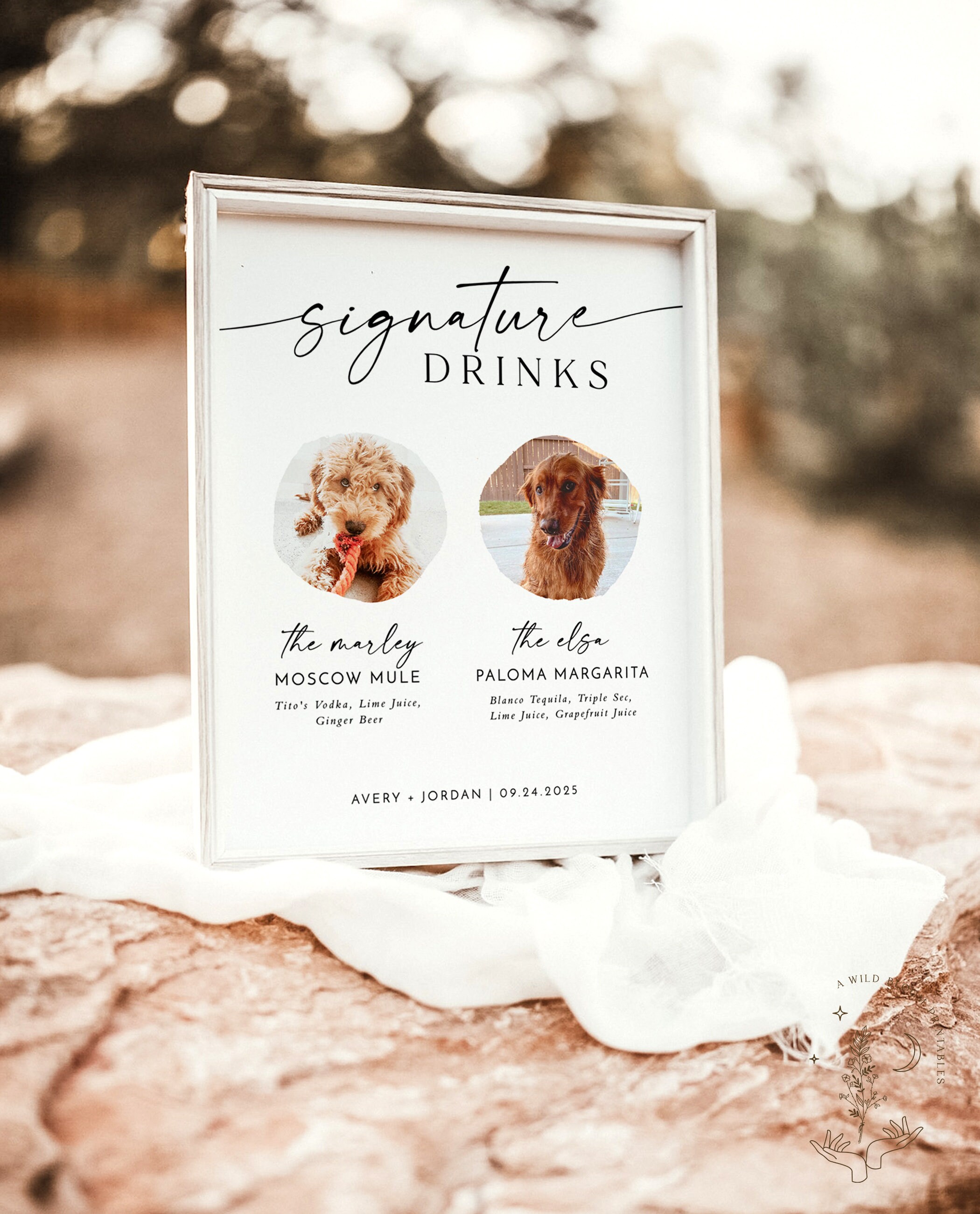 Dog Signature Drink Sign Pet Signature Cocktail Sign - Etsy
