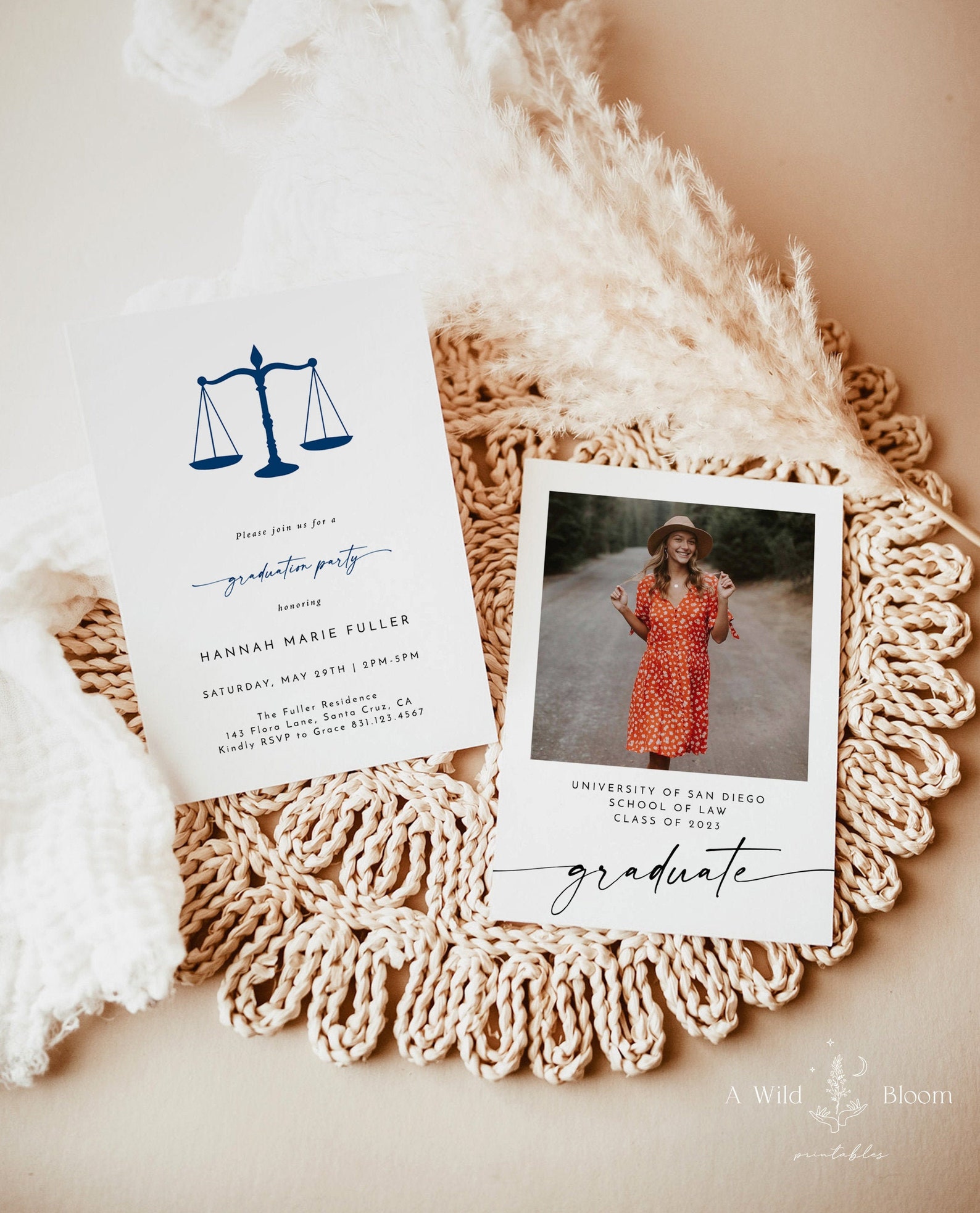 Law School Graduation Party Invitation Template Paralegal - Etsy