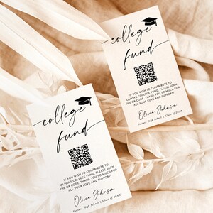 College Fund Card Template, QR Code College Fund Graduation, College ...