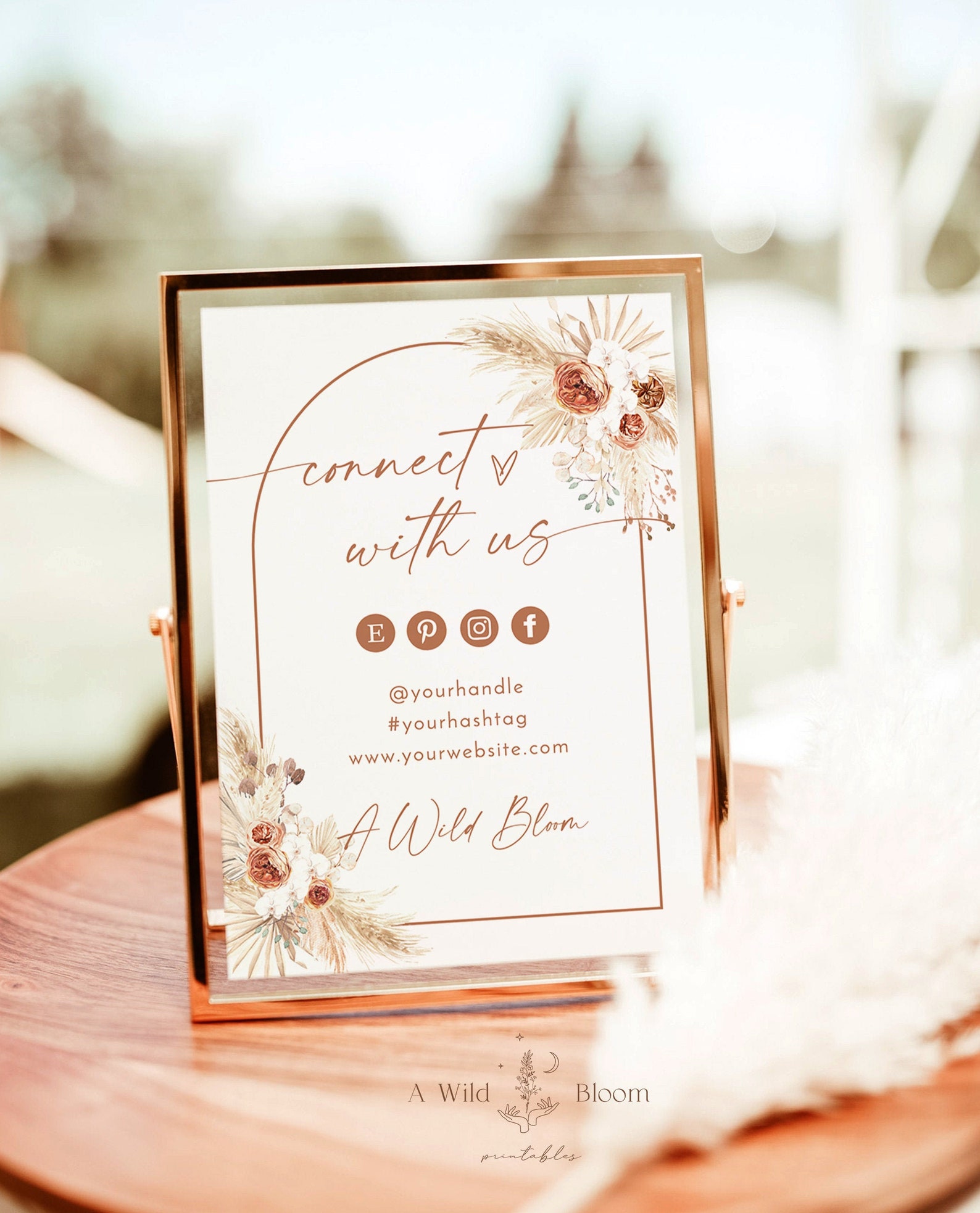 Boho Social Media Sign Small Business Sign Modern Business - Etsy