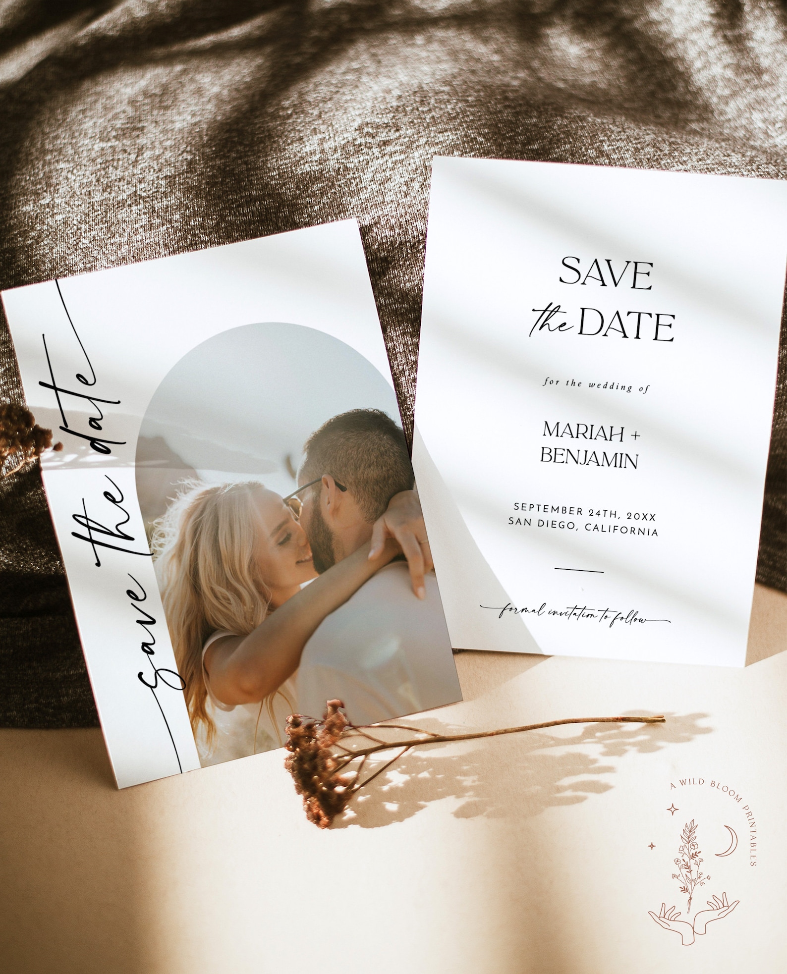 Modern Photo Save the Date Template, Minimalist Save the Date Template ...